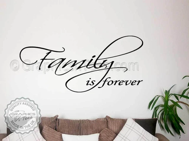 INSPIRATIONAL FAMILY WALL Sticker Family is Forever Quote Home Vinyl ...