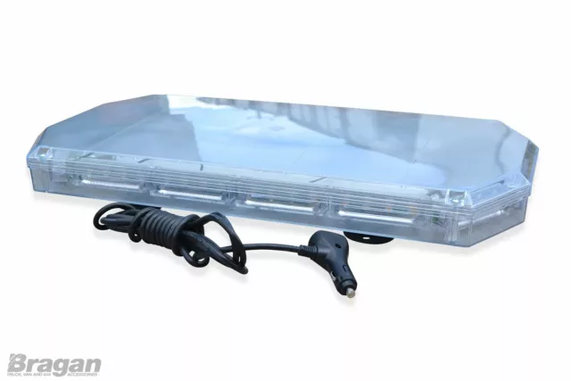 12V 24V 56 LED Amber Flashing Beacon Warning Light Bar Recovery Van ...