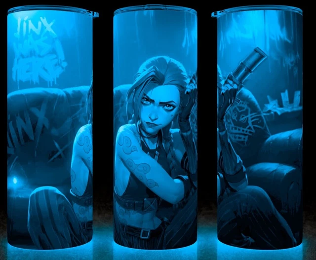 GLOW IN THE Dark Jinx Arcane League of Anime Legends Holding Gun Cup ...