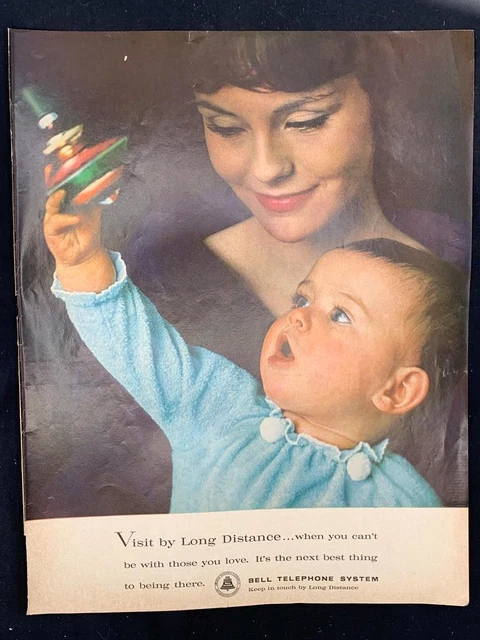 MAGAZINE AD* - 1963 - AT&T / Bell System - Haut bébé avec jouet EUR 8 ...