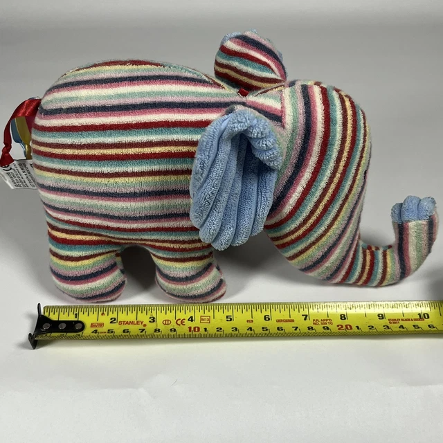 JELLYCAT MAYPOLE STRIPEY Elephant Rattle Soft Plush Toy BabyComforter ...