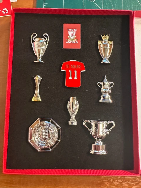 LIVERPOOL PREMIER LEAGUE Champions 2024-2025 Mo Salah Pin Badge Box Set ...