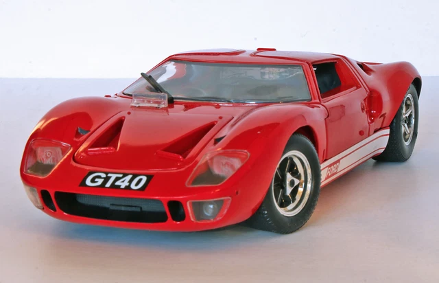 (RARE) 66 RED Ford GT40 MK I - Street (Jouef Evolution) 1:18 Diecast-No ...