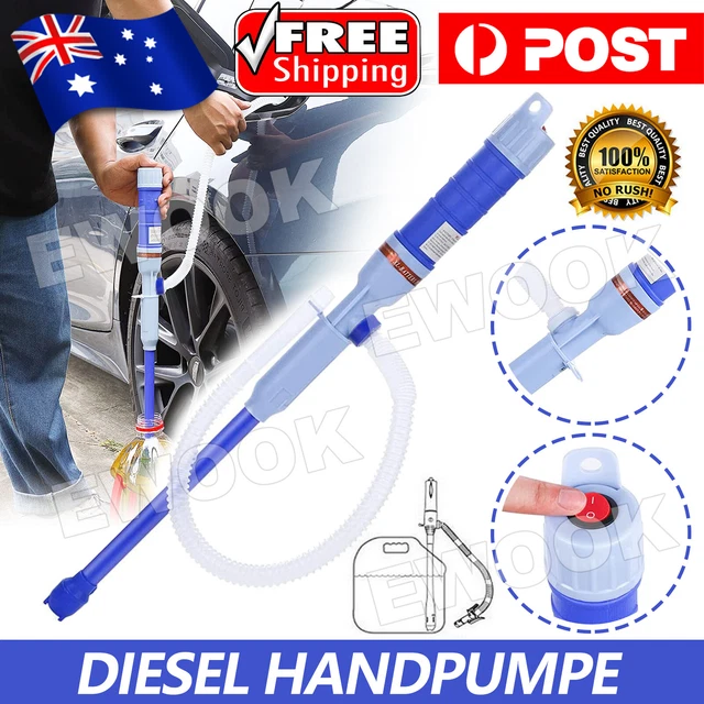 ELECTRIC HAND SYPHON Pump Pipe Oil Diesel Fuel Water Transfer Blue 64CM ...