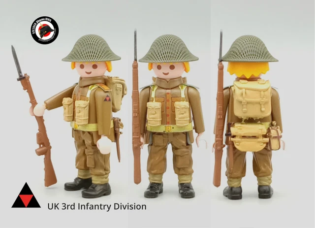 PLAYMOBIL CUSTOM WW2 Soldado Ejército Ingles British arma fusil bayoneta militar EUR 15,90 ...