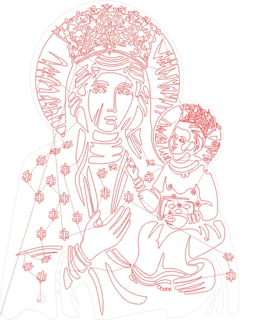 3 DXF CNC file laser cut plasma router St. Mary Virgin Mary CHRISTIAN ...