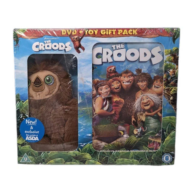 THE CROODS DVD + Toy Gift Pack (Belt Sloth Plush) New & Sealed Damaged ...