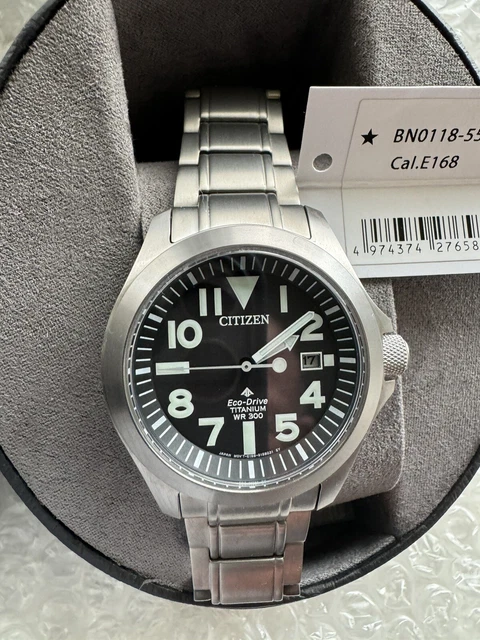 CITIZEN PROMASTER LAND BN0118-55E Titanium Eco-Drive Solar Watch Black ...