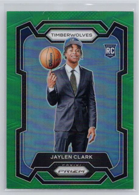 2023-24 PANINI PRIZM #166 Jaylen Clark Prizms lupi di legno verdi ...