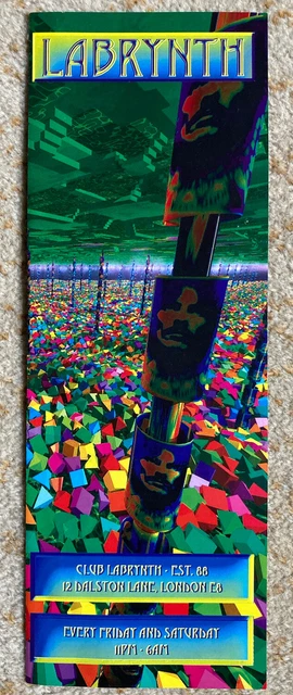 CLUB LABRYNTH, RAVE Flyer Flyers November 1995, Dalston Lane London £2. ...