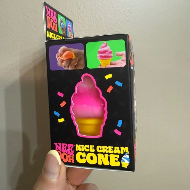 NEE DOH NICE Cream Cone Nee Doh Pink Fidget Toy Squishy Sensory Stress ...