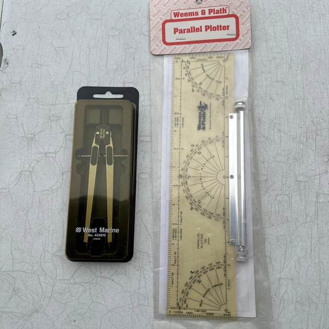 WEEMS & PLATH Marine Navigation Parallel Plotter Protractor Slide Ruler ...