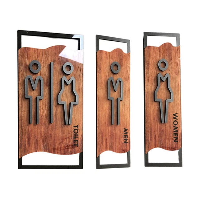 BATHROOM SIGN WC Signage Side Mount Identification Identification Sign ...