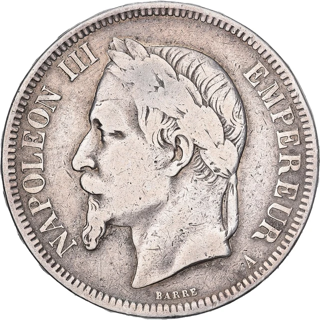 FRANCE, NAPOLÉON III, 5 Francs, 1862, Paris, Argent, TB, Gadoury:739 ...