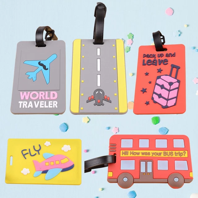 5 PCS PVC Travel Baggage Tags Luggage Tags Handbag Tags with Name Card ...