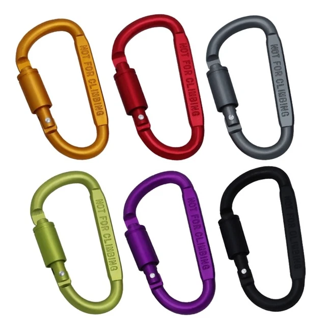 OUTDOOR D-RING LOCKING Carabiner D-Ring Keychain Clip Climbing ...