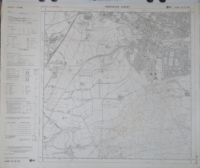 ORIGINAL OS MAP; 1:10,000; Sheet SK 56 SW; 1977; Mansfield ...