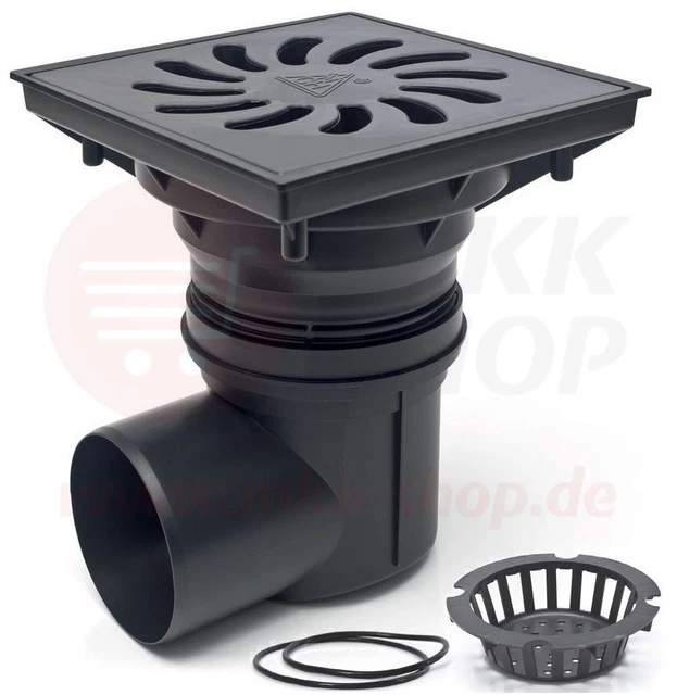 HOFABLAUF KELLERABLAUF GARTENABLAUF Carport Ablauf Kunststoff Siphon DN110 1,5T EUR 56,79 ...