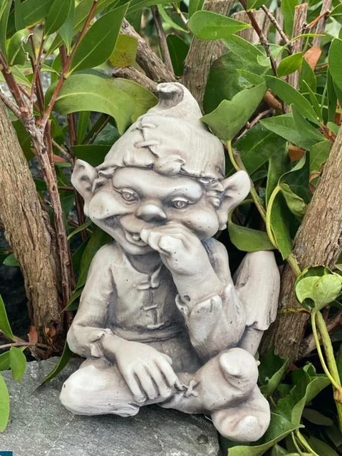STONE REALISTIC FOREST gnomes statue Outdoor cement trolls Concrete elf ...