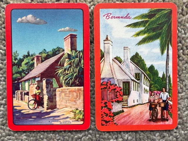 ORIGINAL SWAP PLAYING cards English named A Typical Coral House Burmuda ...