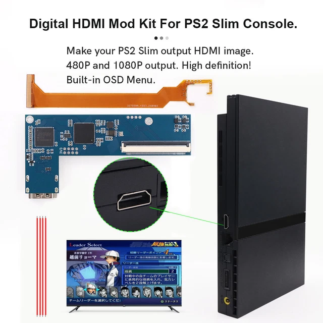 HISPEEDIDO PS2 SLIM Digital to Digital HDMI MOD For PlayStation 2 Slim ...