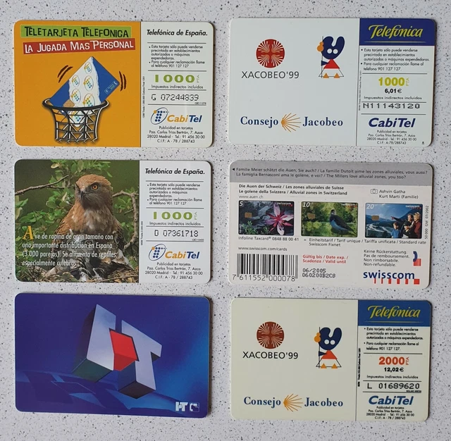 6 CARTES TÉLÉPHONIQUES à puce de divers pays, Schede Telefoniche EUR 3 ...