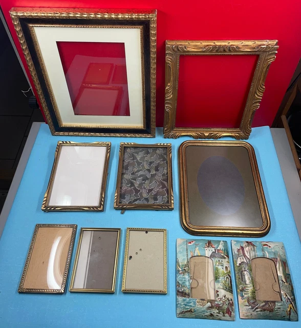LOT DE 10 cadres anciens divers formats dimensions sur photos EUR 44,00 - PicClick FR