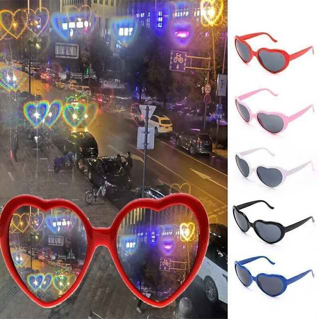 HEART REFRACTION DIFFRACTION Glasses TikTok Heart Lenses Special Effect Rave Len £3.65 - PicClick UK