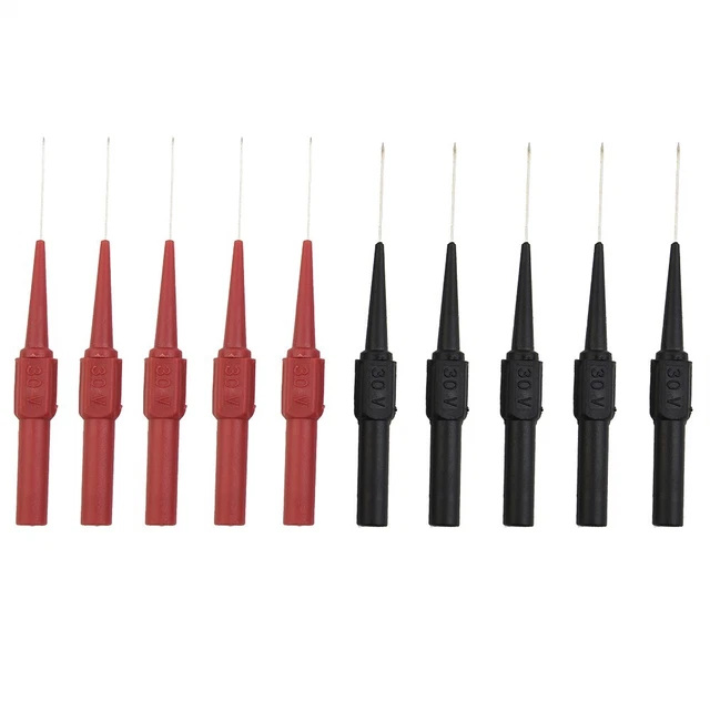 10 PZ SONDE di prova rame rosso e nero con maniglie morbide per multimetri EUR 9,55 - PicClick IT