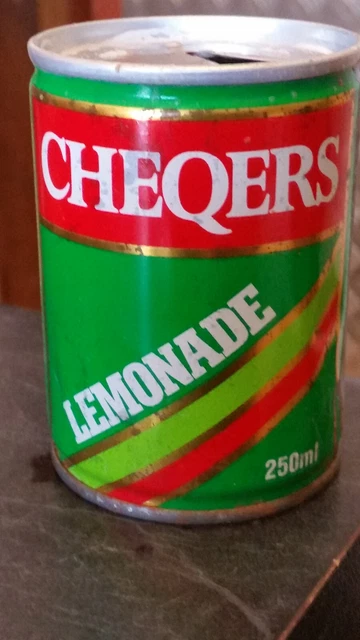 RARE VINTAGE CHEQERS lemonade soft drink tin can EUR 87,42 - PicClick FR