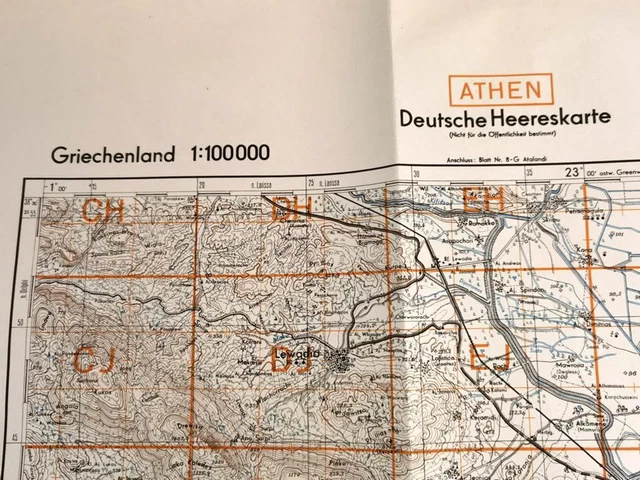 GERMAN ARMY MAP 1944 "Lewadia" Greece £53.56 - PicClick UK