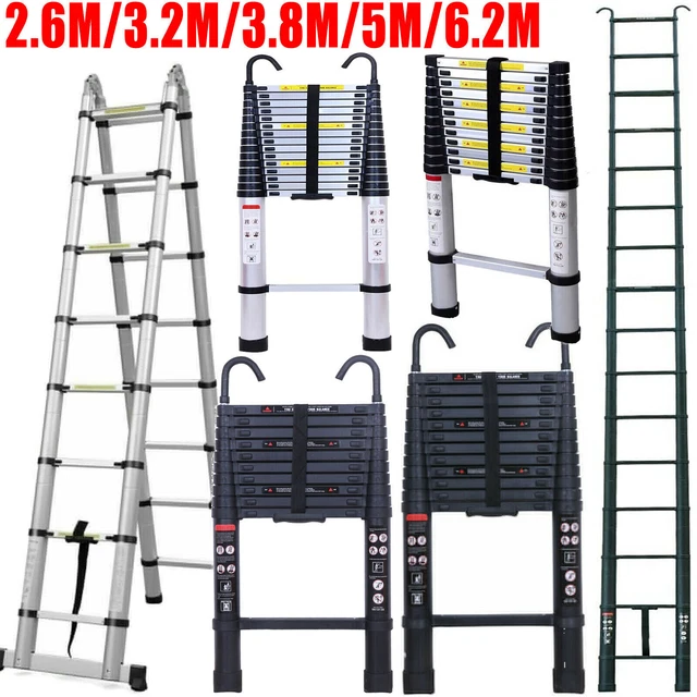 2-6M ALUMINUM MULTI-PURPOSE Collapsible Telescopic Step Ladder ...