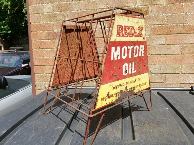 VINTAGE GARAGE FORECOURT Redex Motor Oil Rack 1960S Double Signs £199. ...