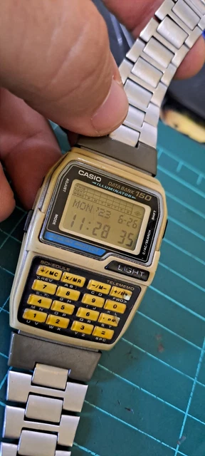 RARE CASIO VINTAGE (1995) Casio DBC-150 Calculator Data-Bank Watch ...
