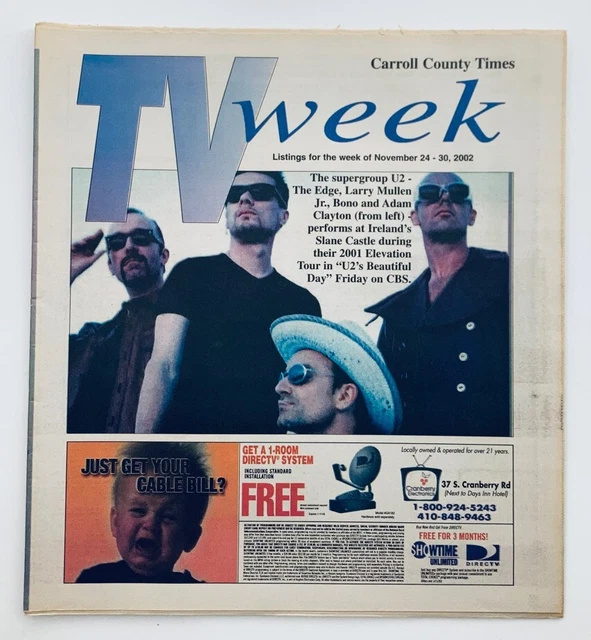 TV WEEK MAGAZINE November 24 2002 U2 - The Edge, Larry, Bono and Adam ...