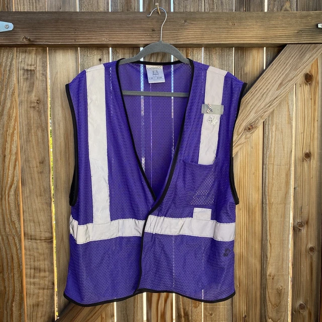 KISHIGO PPE REFLECTIVE Mesh Enhanced Visibility Purple Vest Large - XL ...