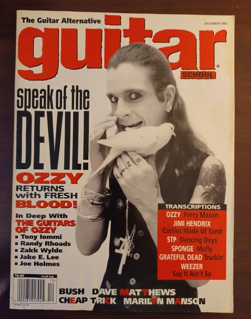 GUITAR SCHOOL MAGAZINE December 1995 Newsstand Edition Cover: Ozzy ...
