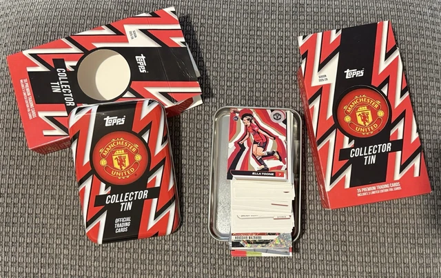 MANCHESTER UNITED CARD Bundle And Collectors Tins 2025/26 - 76 Cards ...
