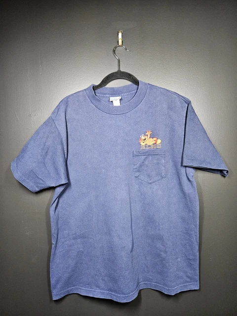 SESAME STREET ELMO Embroidered Pocket Stich 90s Vintage Blue Kids T ...