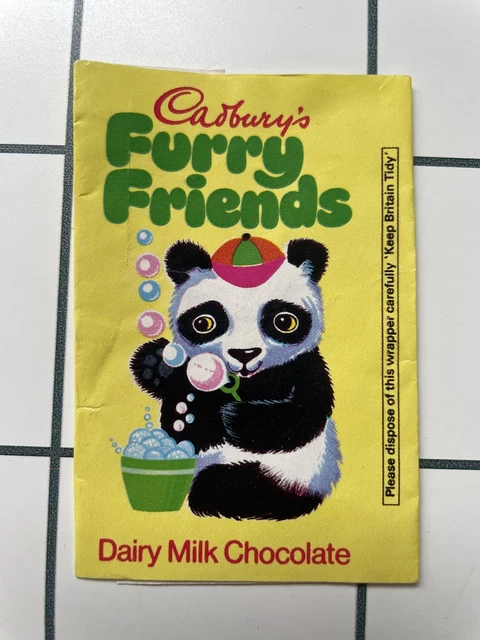 VINTAGE 1970’S CADBURY’S Furry Friends Pom Pom The Panda Chocolate Bar ...