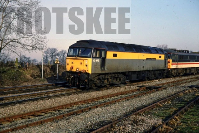 35MM SLIDE BR British Rail Diesel Loco Class 47 47975 Whiteacre 1992 Orig £4.98 - PicClick UK