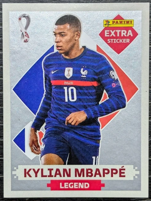 LIMITED EDITION SILVER Extra Sticker Legend Kylian Mbappe Panini World ...