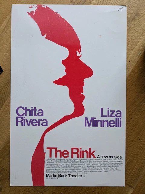THE RINK - Original Broadway Cast Window Card/Poster- 1984 Liza & Chita ...