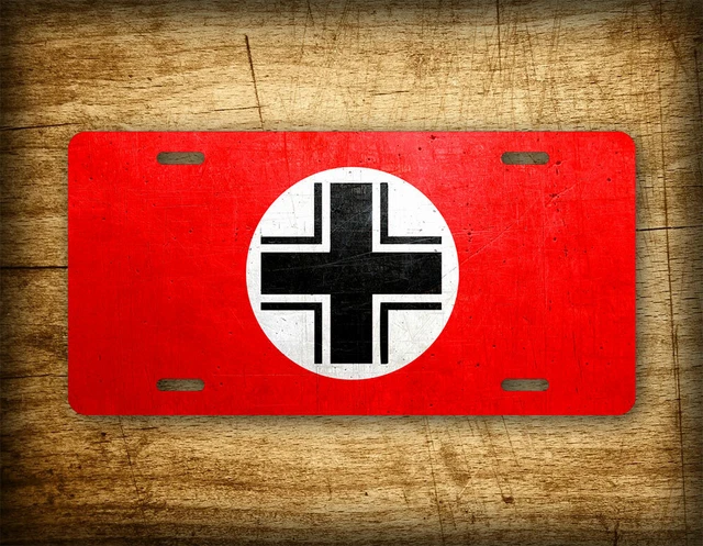 WWII GERMAN MILITARY Vehicle Identification Flag License Plate WW2 ...