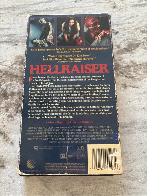 HELLRAISER VHS $24.99 - PicClick CA