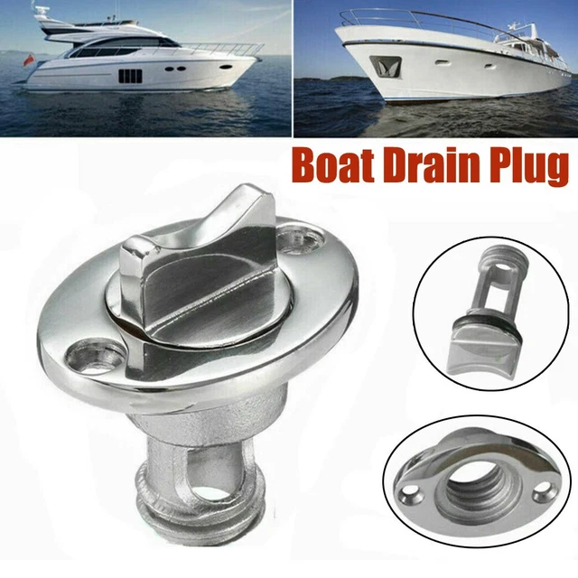 BOAT BILGE DRAIN-PLUG Marine Grade 316 Stainless-Steel Drain Bung Tool ...