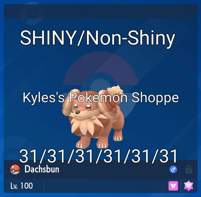 6IV 🌟SHINY🌟 DACHSBUN Pokemon Scarlet & Violet Shiny/Non-Shiny Battle ...