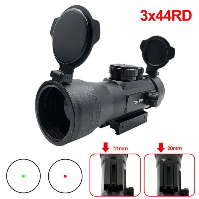 3X44 GREEN RED Dot Sight Scope Tactical Optics Riflescope Fit 11/20mm ...