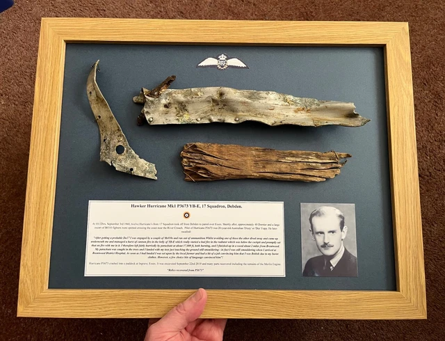 WW2 BATTLE OF Britain relic display, Hawker Hurricane P3673, 17 ...