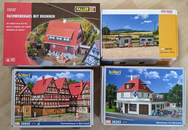 KONVOLUT H0 FALLER 130587 Bausatz, Kibri 38202 + 38909, Vollmer 45722 ...